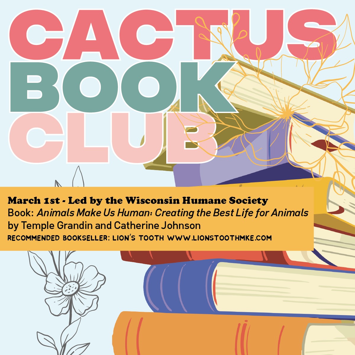 Cactus Book Club: “Animals Make Us Human: Creating the Best Life for ...