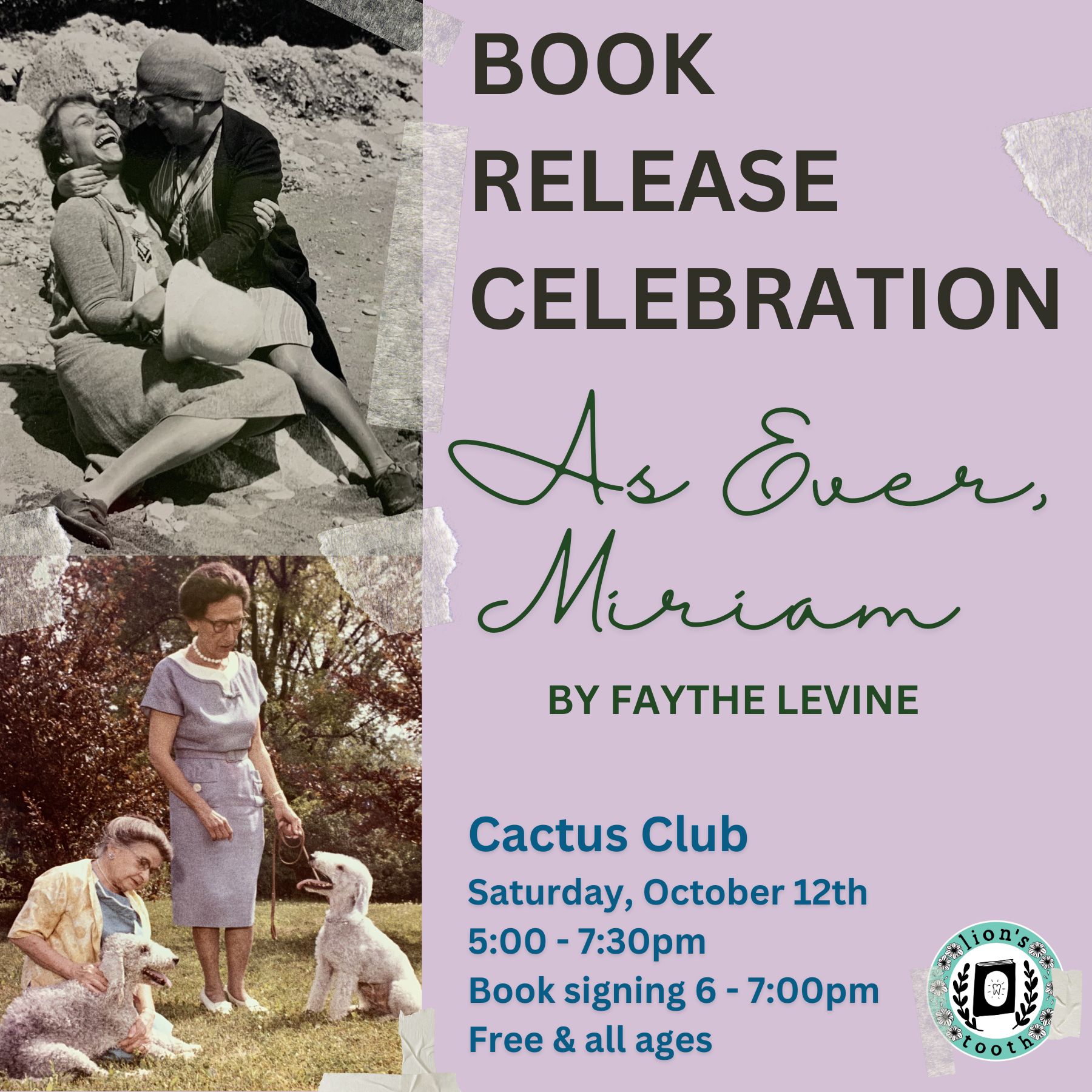 “As Ever, Miriam” Book Release | Cactus Club